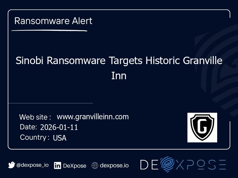 Sinobi Ransomware Targets Historic Granville Inn - DeXpose